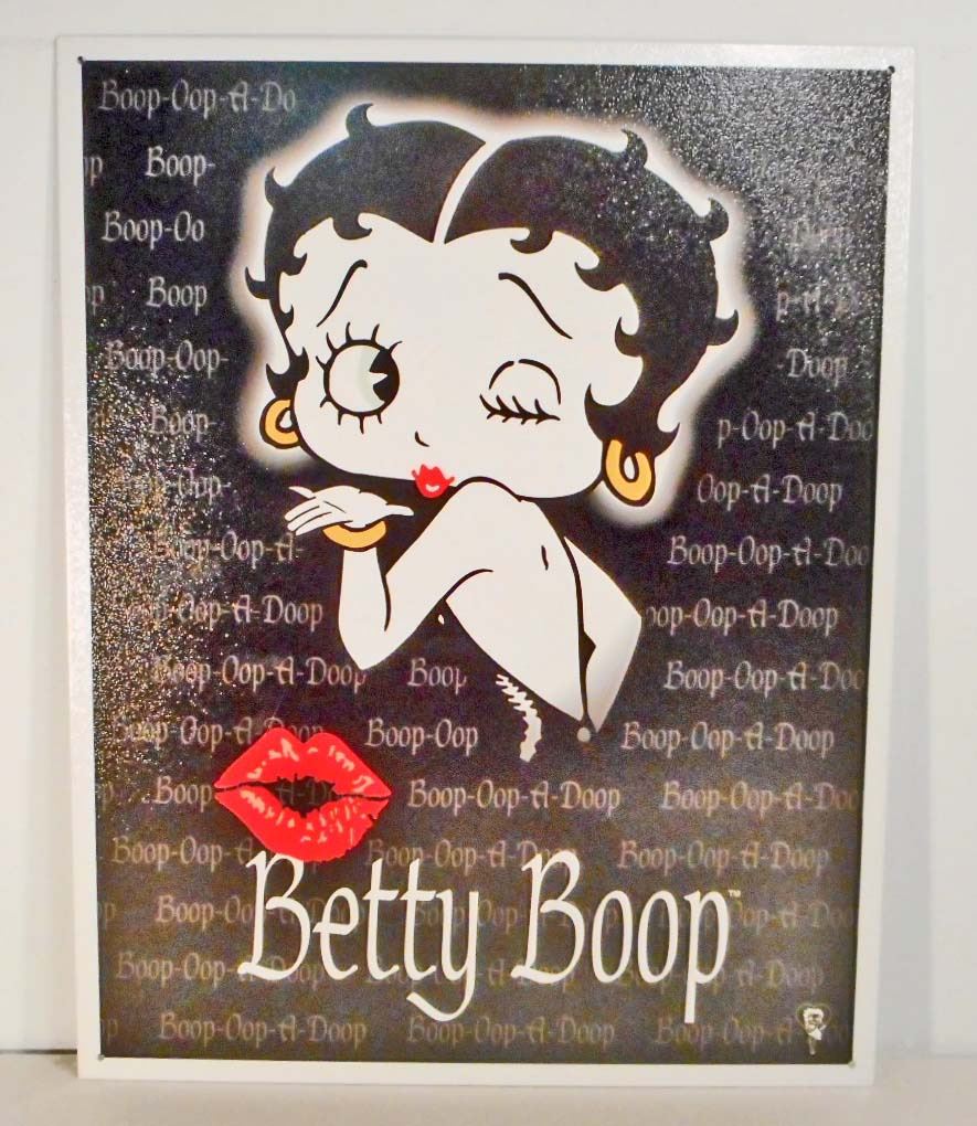 BETTY BOOP METAL ADVERTISING SIGN - 12.5X16