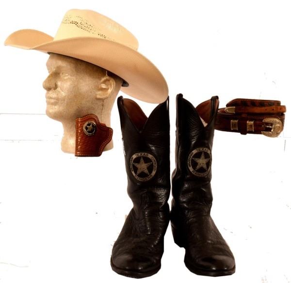 Texas Ranger Clete Buckaloo Boots, Belt, & Hat
