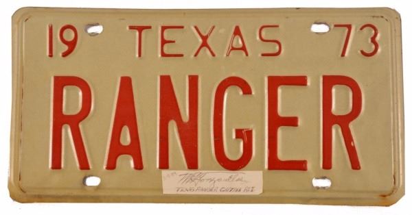 Texas Ranger Lone Wolf Gonzaullas License Plate