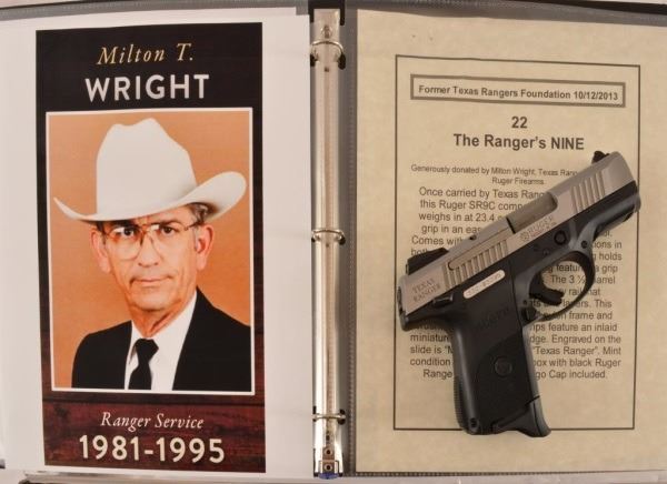 Texas Ranger Milton Wright's Ruger SR9c 9mm Pistol