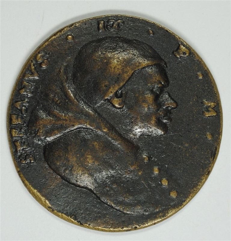 BRONZE PAPAL MEDAL, STEPHEN IX 1057 LIKELY STRUCK IN 19th CENTURY