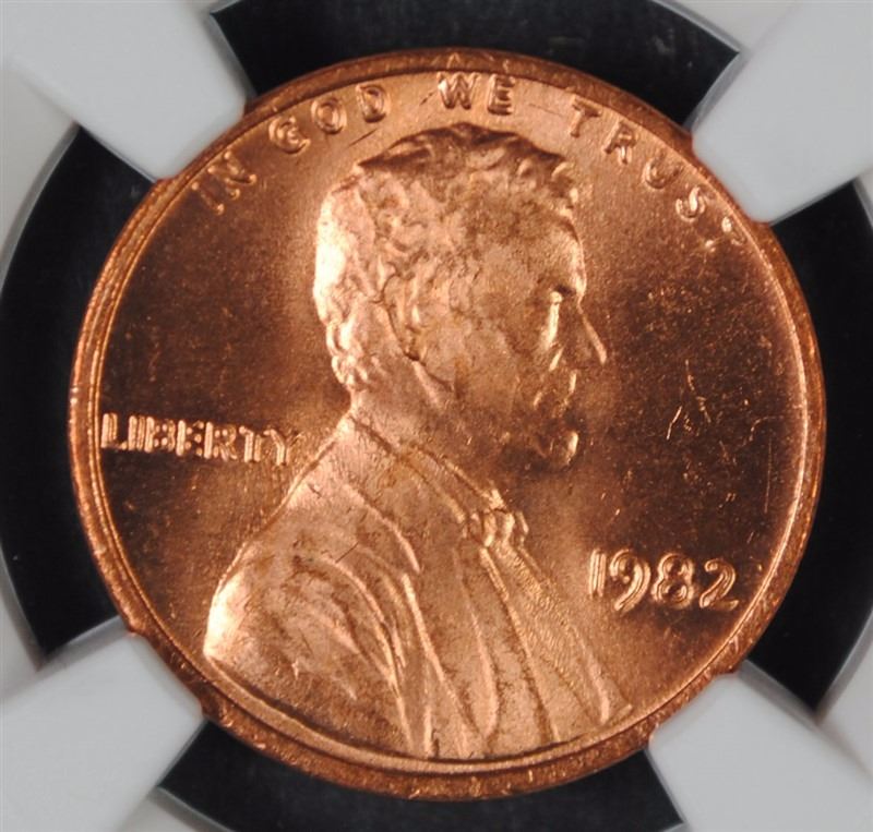 1982 LARGE DATE BRONZE LINCOLN CENT NGC MS 66 RD