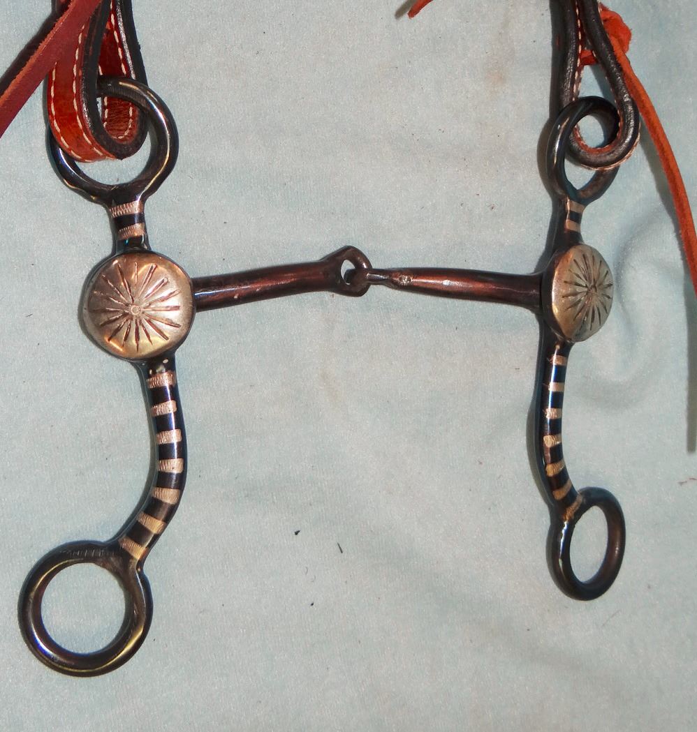 Keith Wellington silver inlaid and mtd new bit w/braided headstall