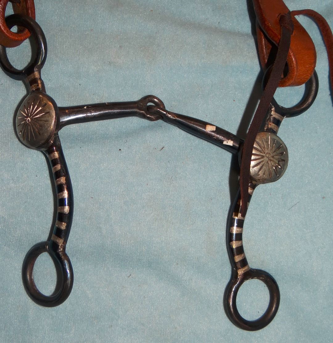 Keith Wellington silver inlaid and mtd new bit w/braided headstall