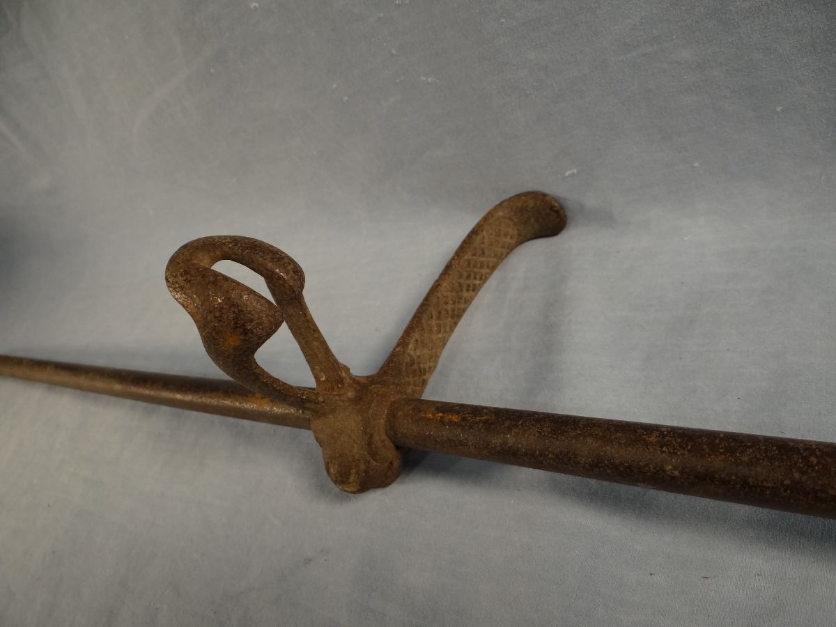 Oxen shoes, tail binder, horse tether and diamond willow cane