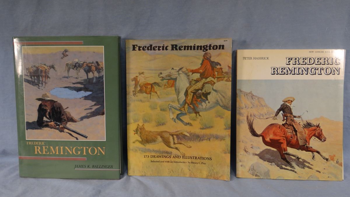 (3) Frederick Remington books, by H. Pitz, P. Hassrick & J. Ballinger