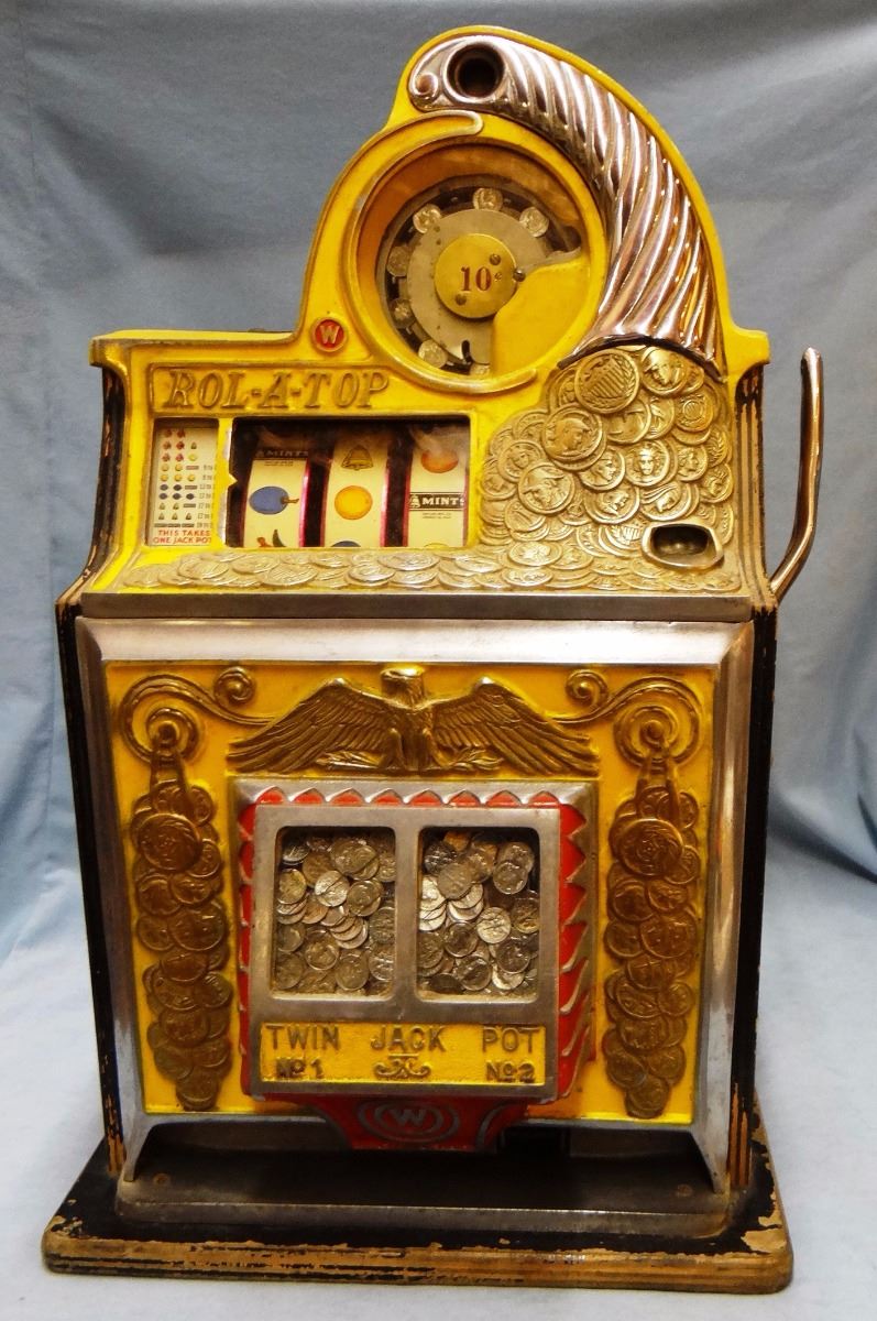Watling Manuf. Co. Rol-A-Top slot machine, 1934, twin jackpot, dime ...