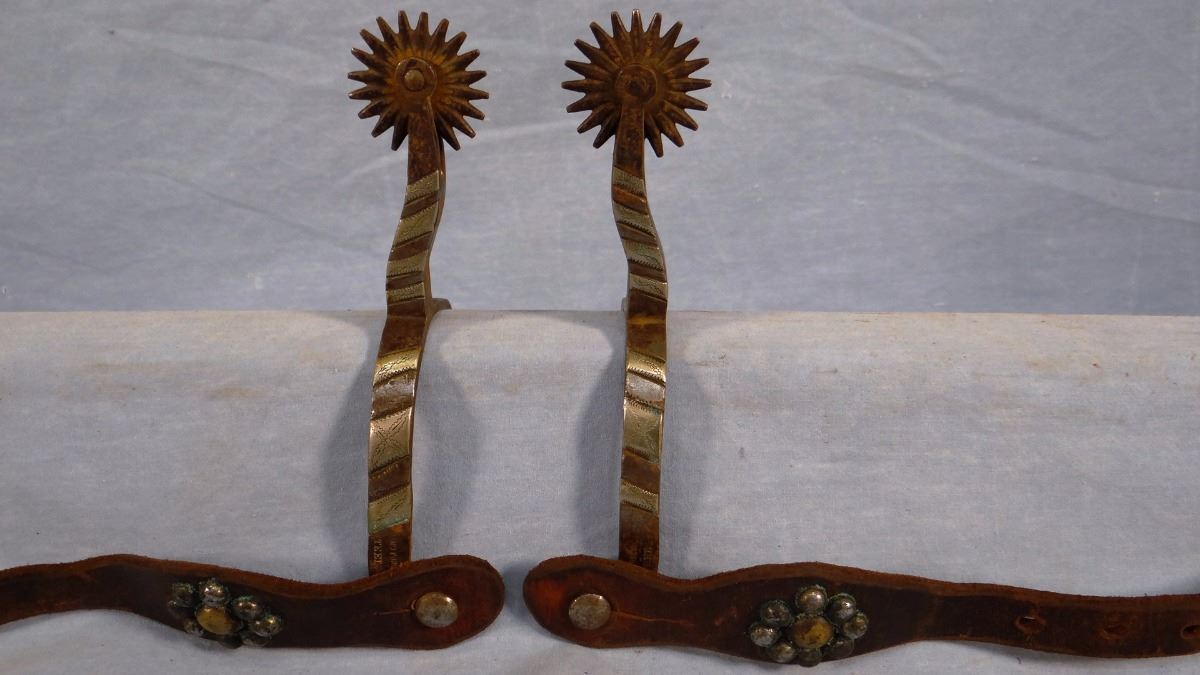August Buermann silver inlaid spurs