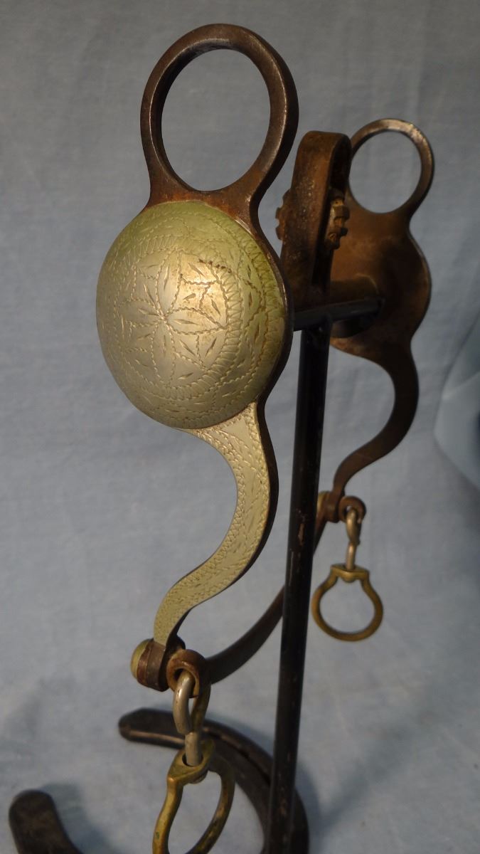 Crockett large domed and full silver mounted bit, S cheeks, rare ...