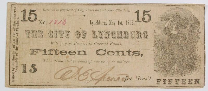 COMPLETE SET OF ( 8 ) LYNCHBURG SHIN PLASTERS CIVIL WAR OBSOLETE ...