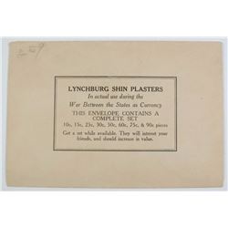 COMPLETE SET OF ( 8 ) LYNCHBURG SHIN PLASTERS CIVIL WAR OBSOLETE ...