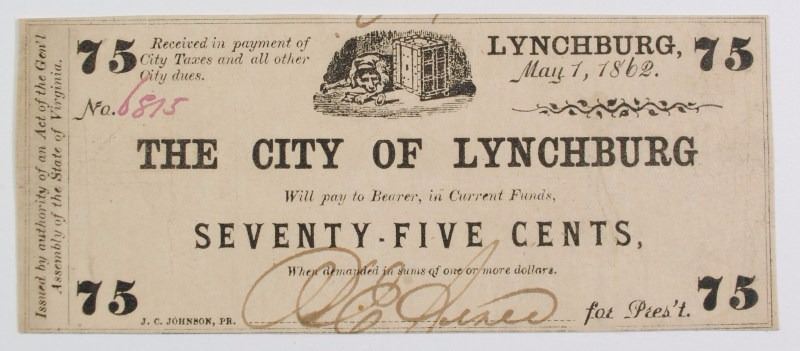 COMPLETE SET OF ( 8 ) LYNCHBURG SHIN PLASTERS CIVIL WAR OBSOLETE ...
