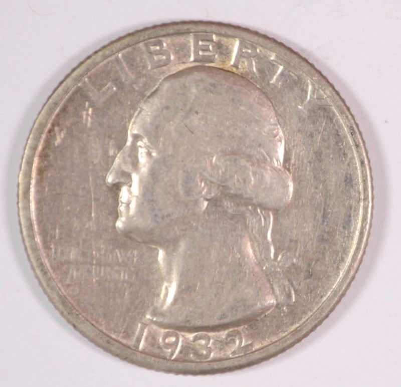 1932-D WASHINGTON QUARTER, XF KEY DATE