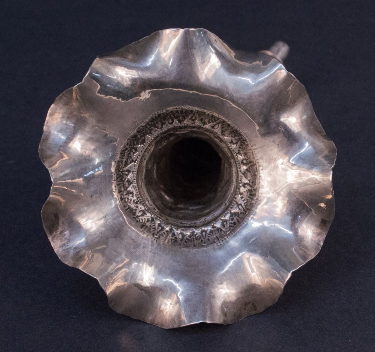 Unknown Maker - Sterling silver trumpet ear with African animals design ...