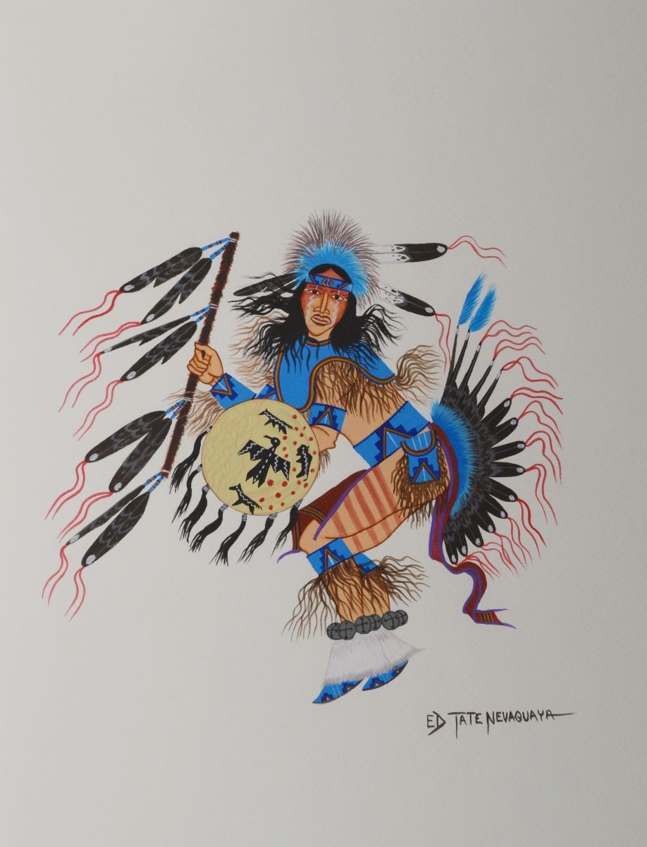 ORIGINAL COMANCHE PAINTING BY TIMOTHY TATE NEVAQUAYA