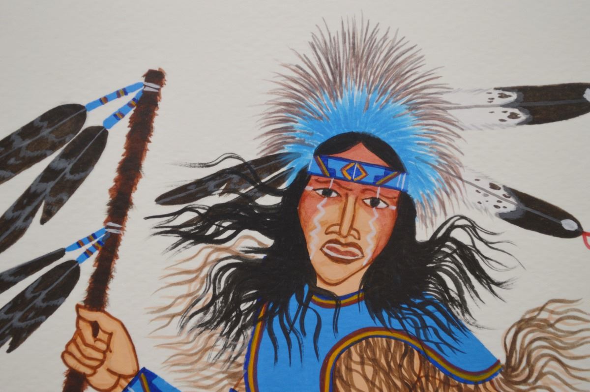 ORIGINAL COMANCHE PAINTING BY TIMOTHY TATE NEVAQUAYA
