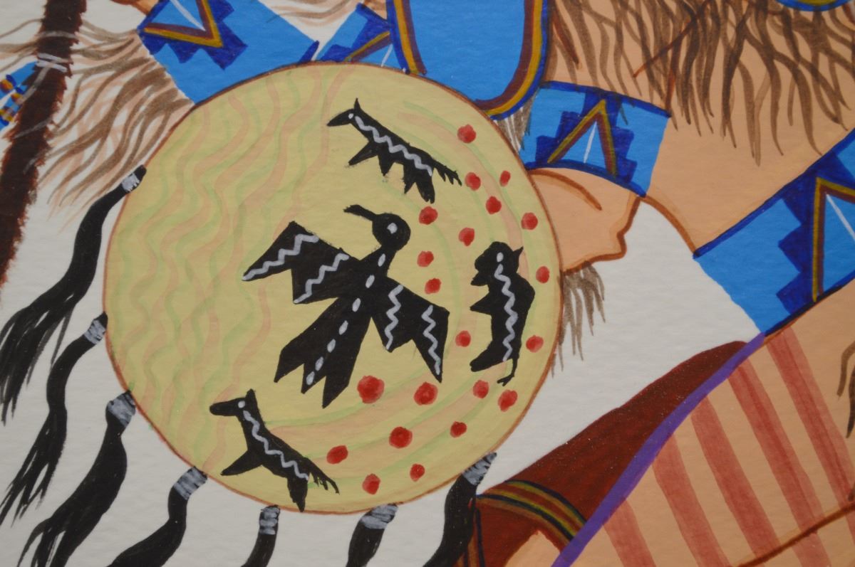 ORIGINAL COMANCHE PAINTING BY TIMOTHY TATE NEVAQUAYA