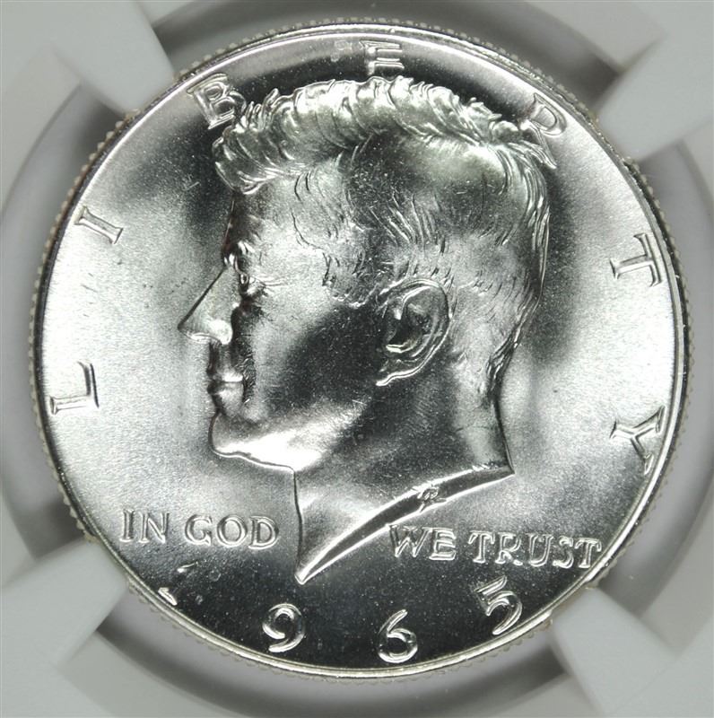 1965 SMS KENNEDY HALF DOLLAR, NGC MS-68
