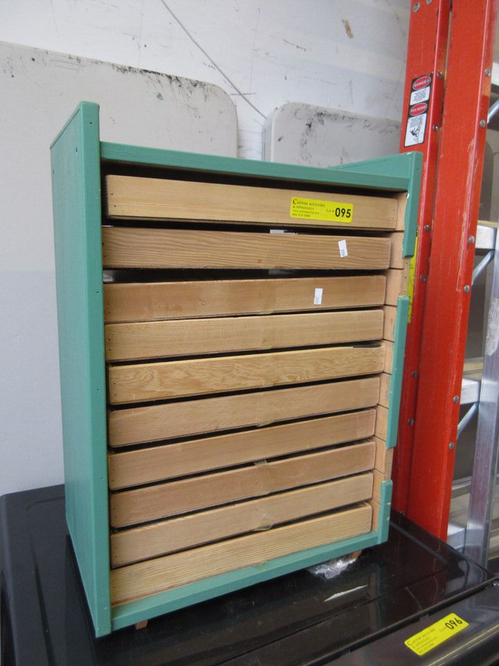 10 drawer slide out tray display cabinet