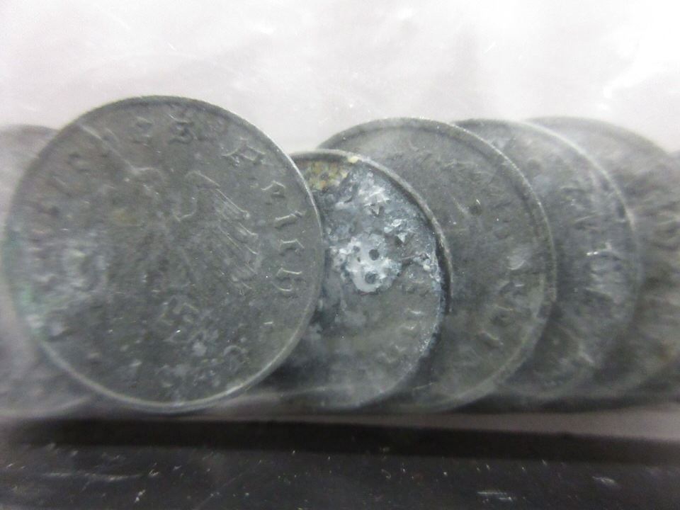 10 WWII Nazi German Eagle & Swastika Zinc Coins