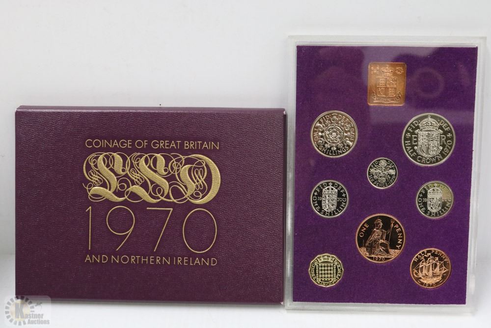 1970 GREAT BRITAIN 8 COIN SET IN CASE