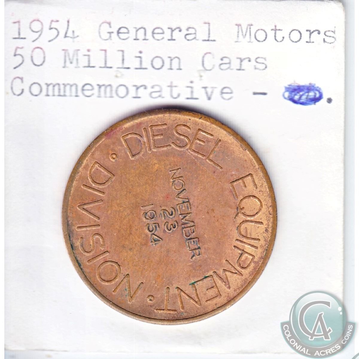 1954 General motors 50 million cars Commemorative Token. 32 mm in diameter.