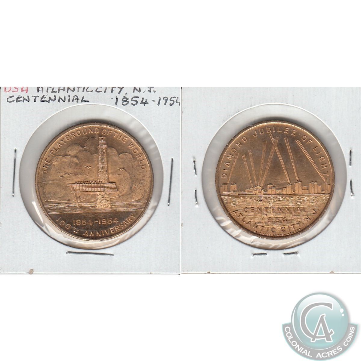 1854-1954 United States Atlantic City, New Jersey Centennial Token ...