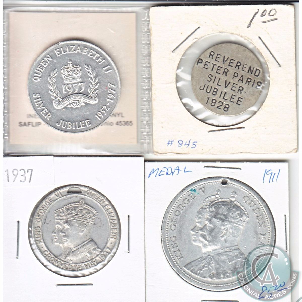 Group Lot of Royalty Aluminium Tokens. 4pcs