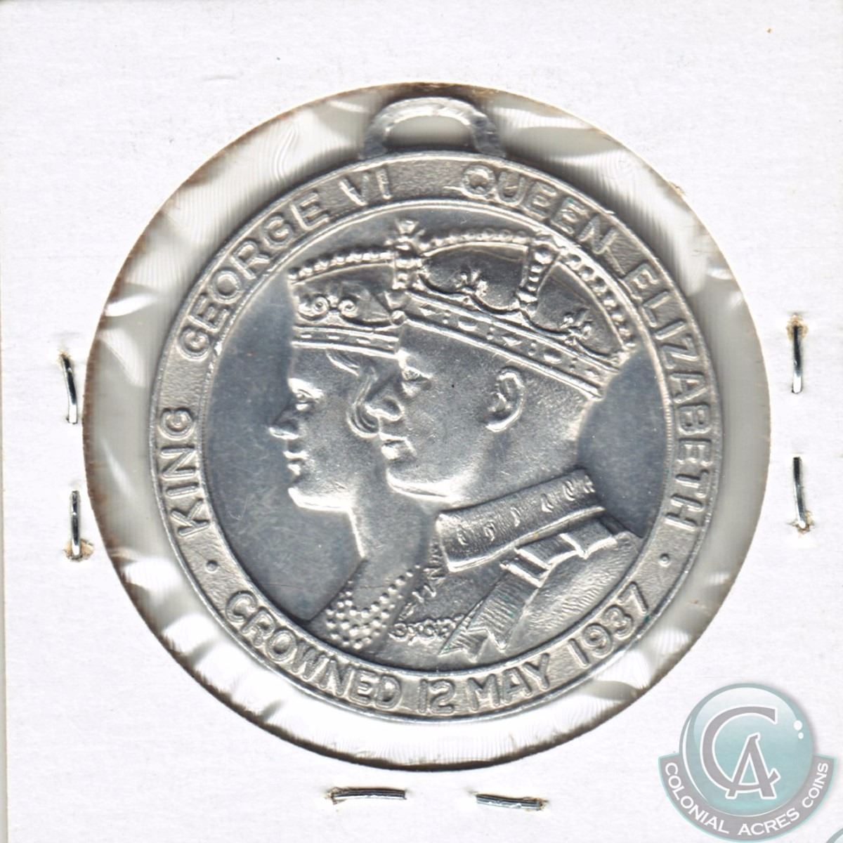 Canada King George VI & Queen Elizabeth Crowned 1937 Token Pendent ...