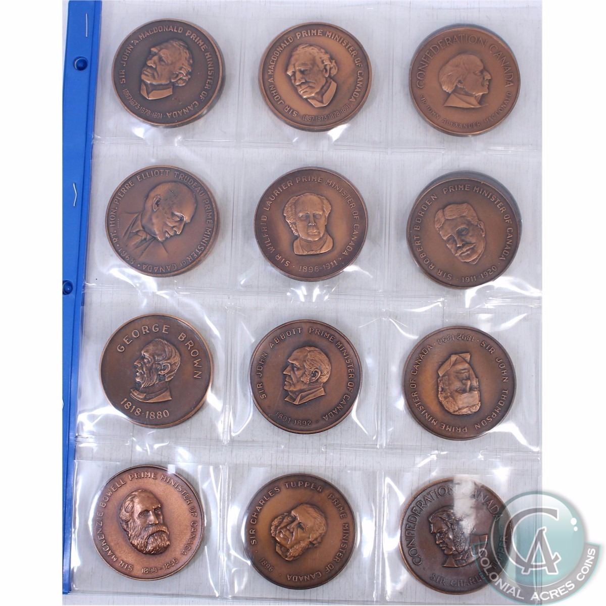 19x Prime Ministers of Canada Medallions. You will receive the ...