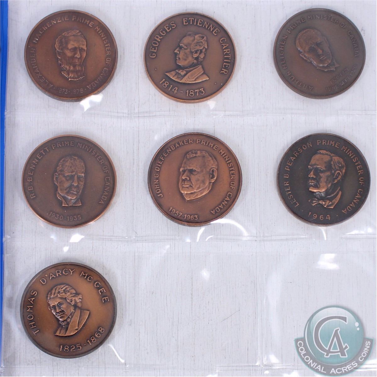 19x Prime Ministers of Canada Medallions. You will receive the ...