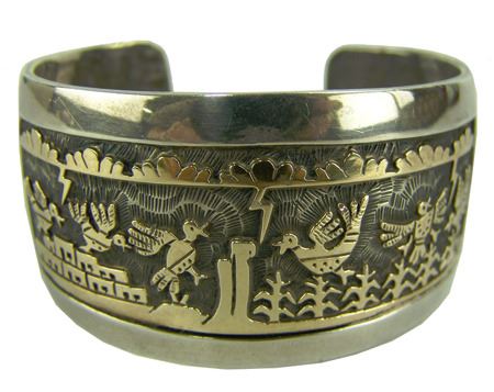 Hopi Gold & Silver Bracelet - Watson Honanie