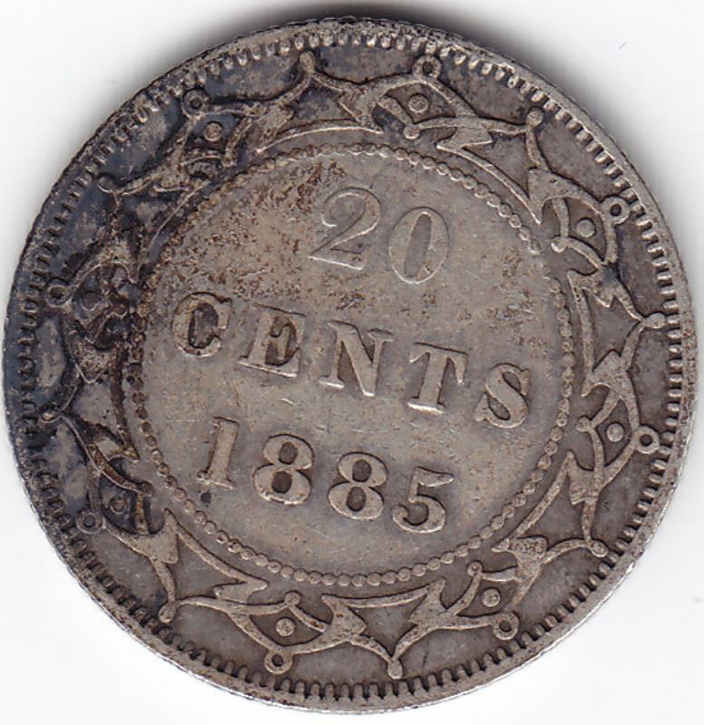 1885 Newfoundland Silver 20-Cent Coin