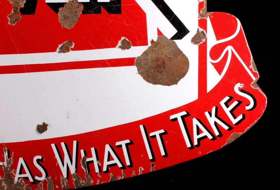 Montana Power Gasoline Double Sided Porcelain Sign