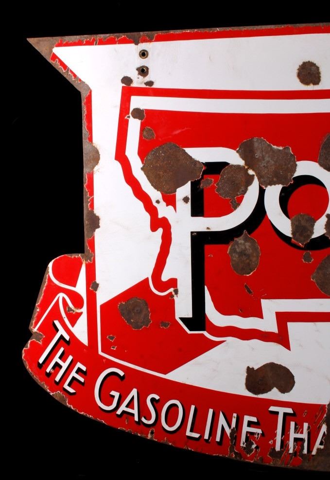 Montana Power Gasoline Double Sided Porcelain Sign