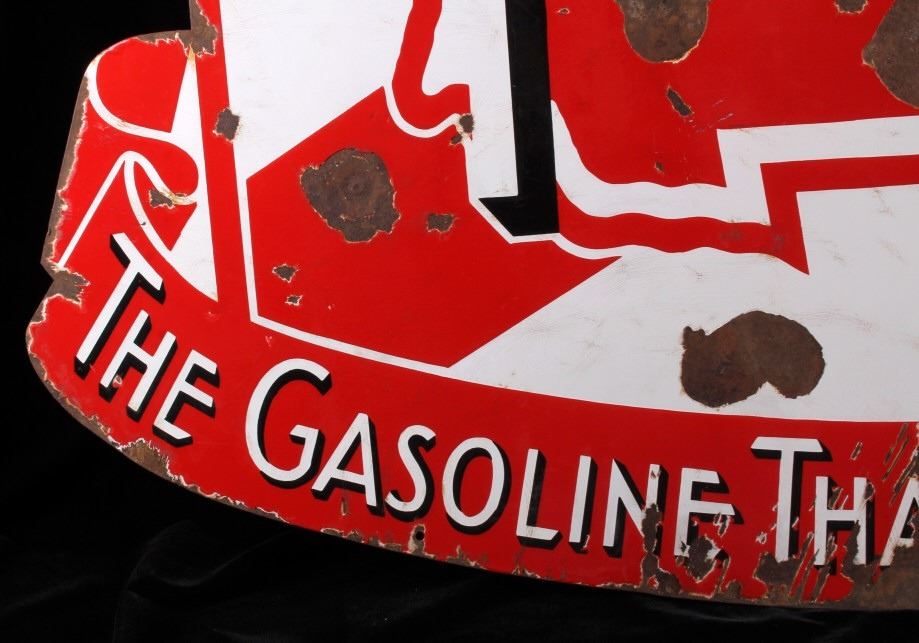 Montana Power Gasoline Double Sided Porcelain Sign