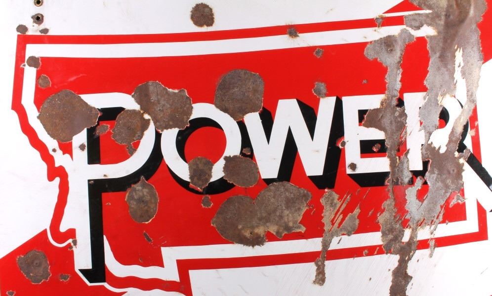 Montana Power Gasoline Double Sided Porcelain Sign