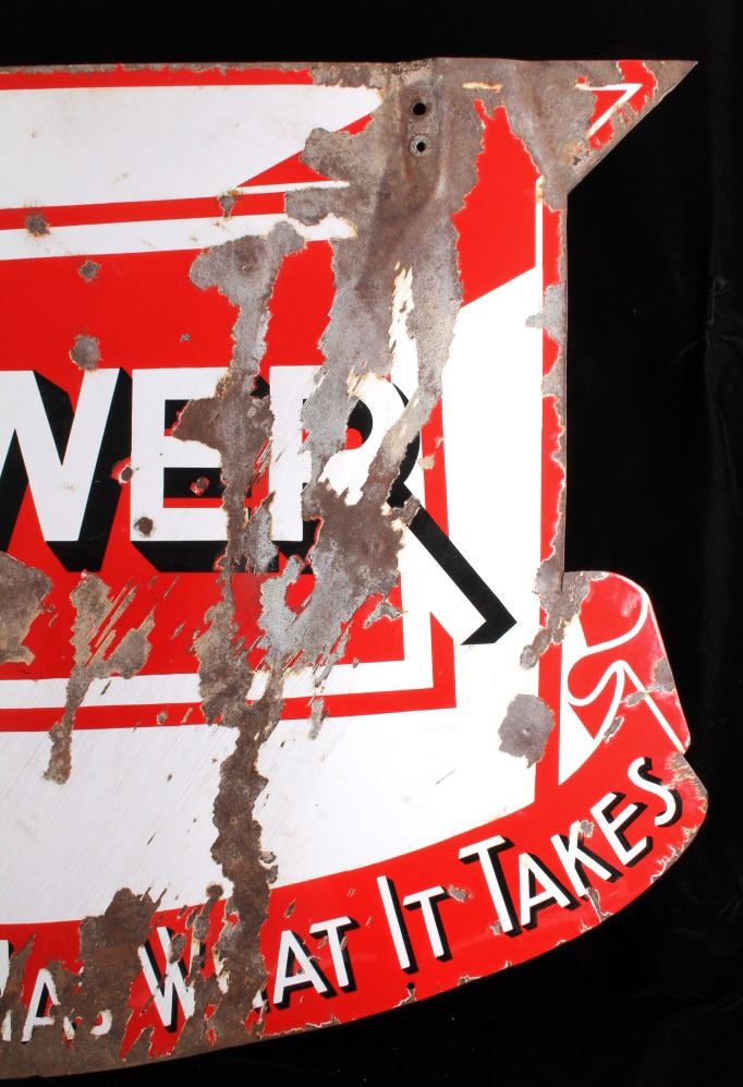 Montana Power Gasoline Double Sided Porcelain Sign