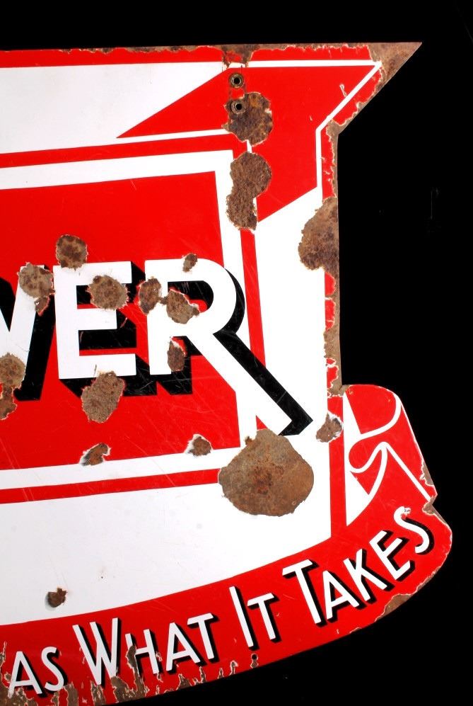 Montana Power Gasoline Double Sided Porcelain Sign