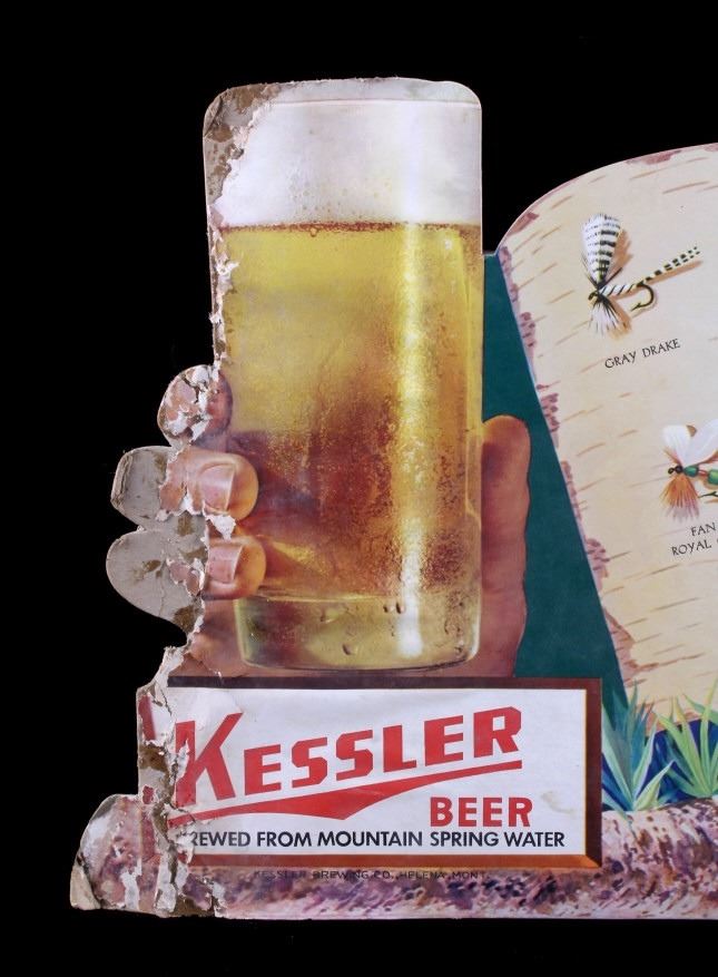 Kessler Beer Die Cut Advertising Sign from Montana