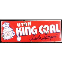 Original King Coal Porcelain Sign from Utah