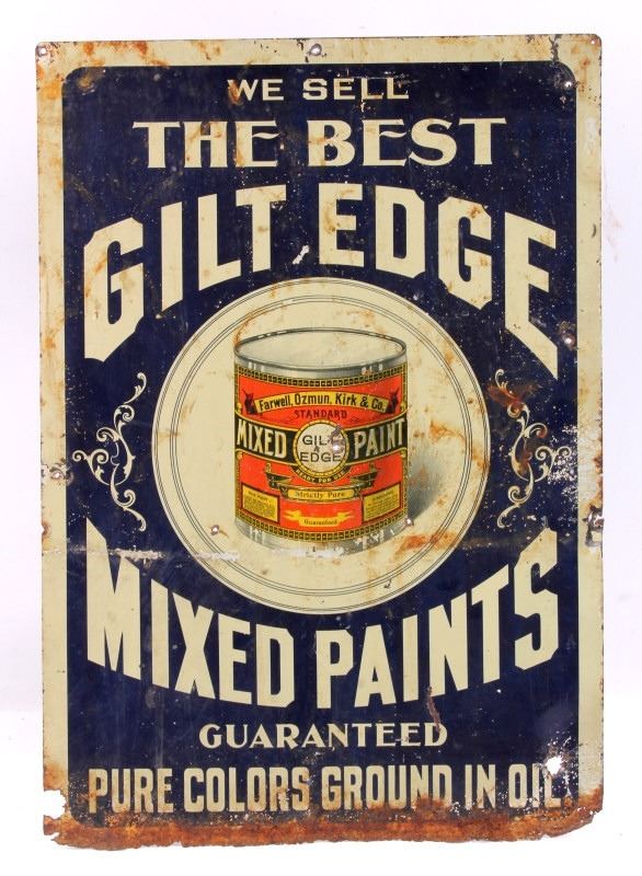 Gilt Edge Mixed Paint Advertising Sign