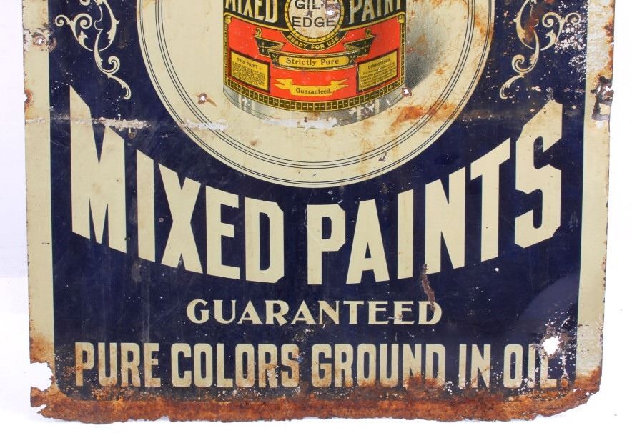 Gilt Edge Mixed Paint Advertising Sign