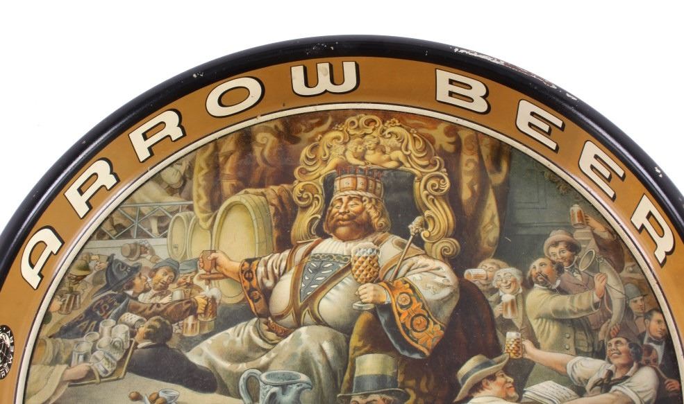 Arrow Beer Advertising Tray Gambrinus 1930's