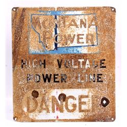 RARE Montana Power Pole Sign