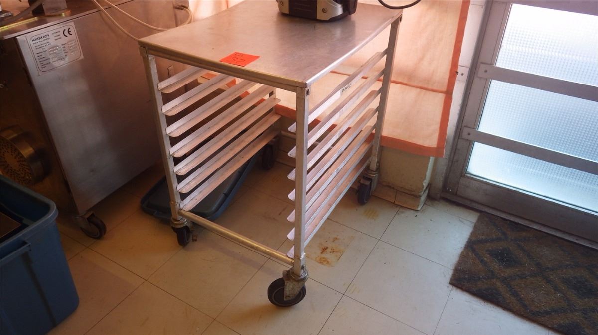 STAINLESS STEEL SHEET PAN CART WITH ROLLERS
