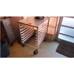 STAINLESS STEEL SHEET PAN CART WITH ROLLERS