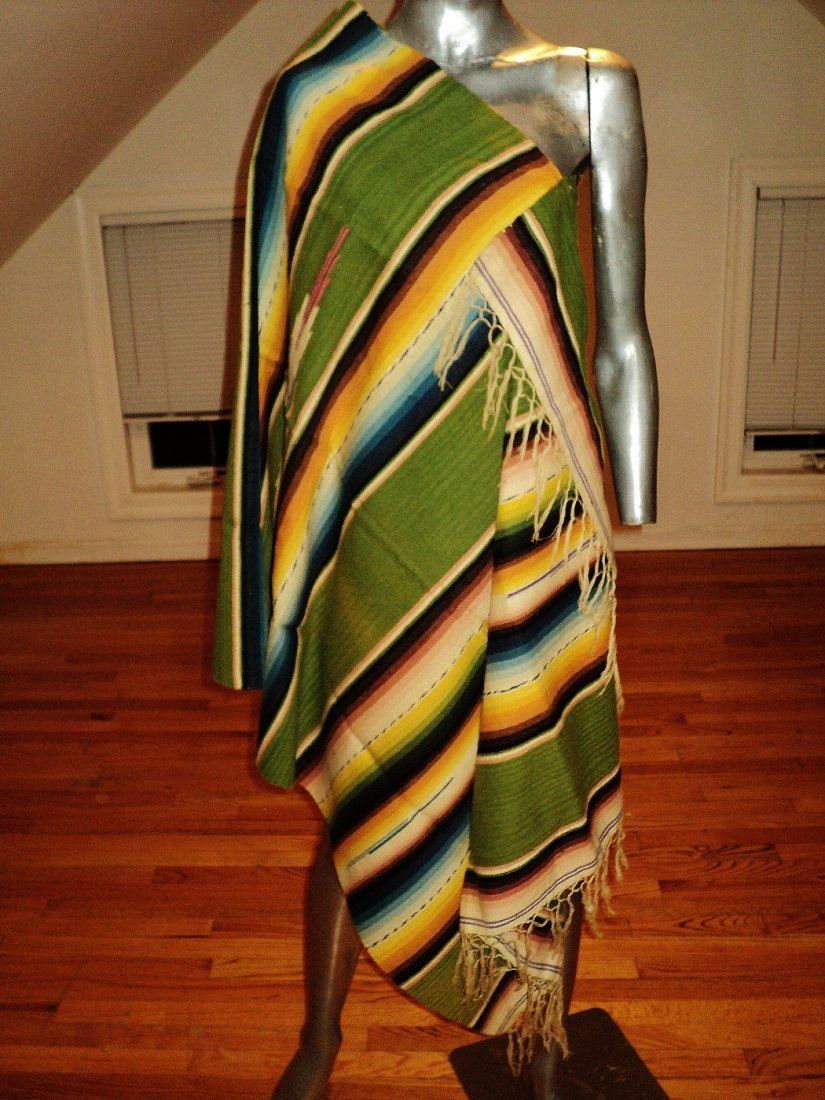 Vintage 1940 Mexican Blanket Saltillo Handwoven Manta