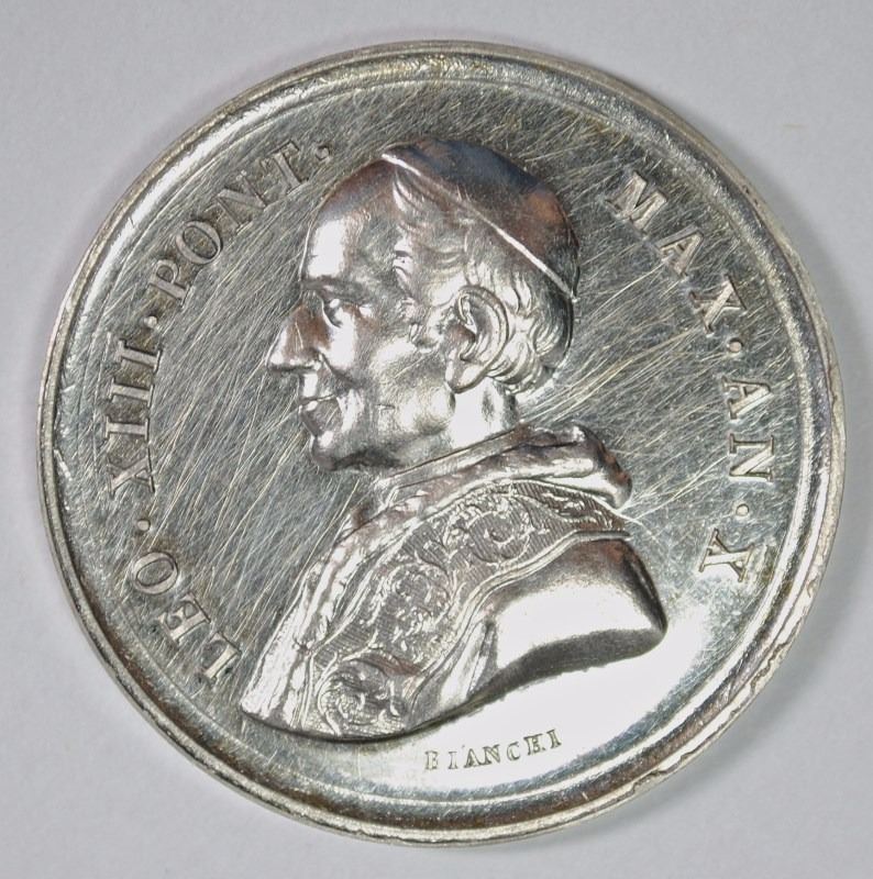 SILVER PROOF PAPAL LEO XIII ANNO X 1888 RARE!!