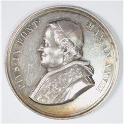 SILVER PAPAL MEDAL POPE PIUS IX ANNO XXVIII